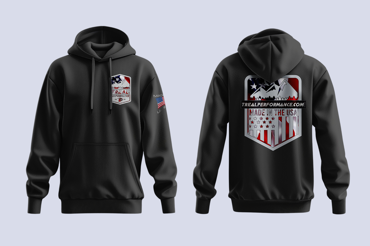 Treal Performance Made In USA | Black Logo | USA Hoodie