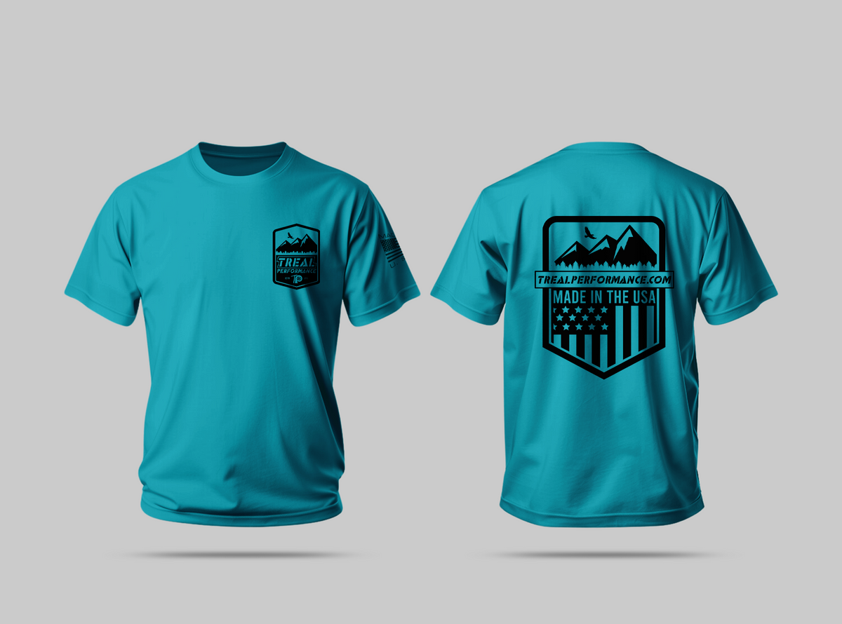 Treal Performance Made In USA | Black Logo | YOUTH Teal Short Sleeve T