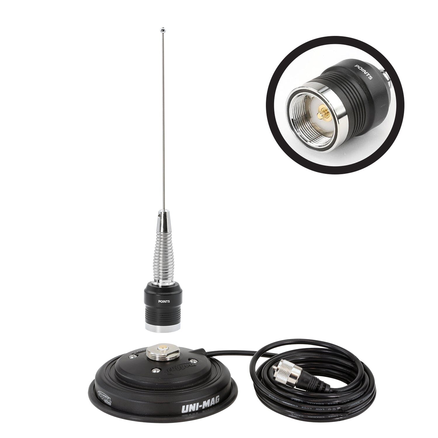GMRS / UHF No Ground Plane (NGP) Whip Antenna Kit with Magnetic Mount ...